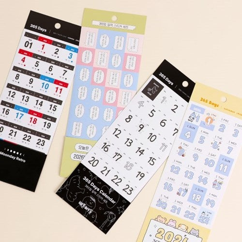 365 Days Calendar Sticker Pack | 18sheets – dubudumo