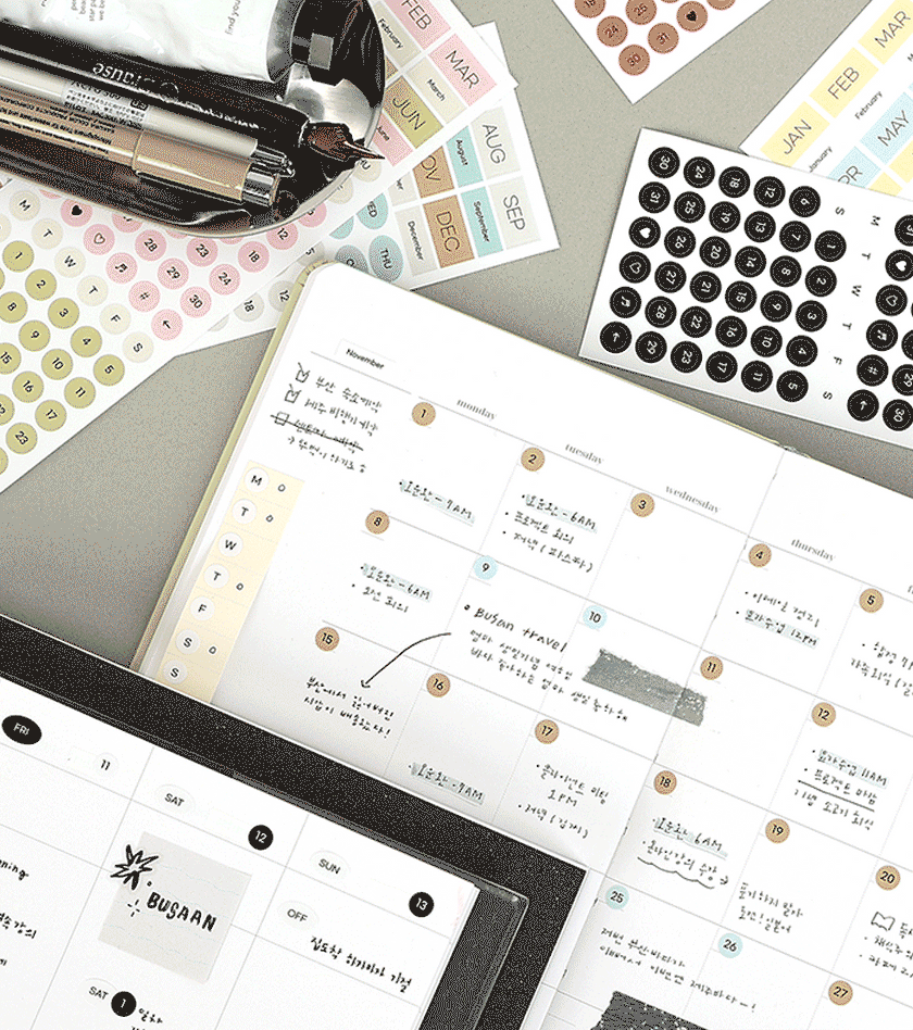 This & That Diary Date Day Number Sticker Set [2types] – dubudumo
