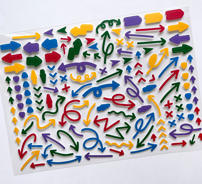 Deco Seal Sticker [Colorful Curved Arrow] – dubudumo