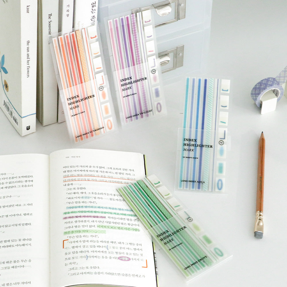 Index Long Highlighter Mark Sticky Notes [4types] – dubudumo