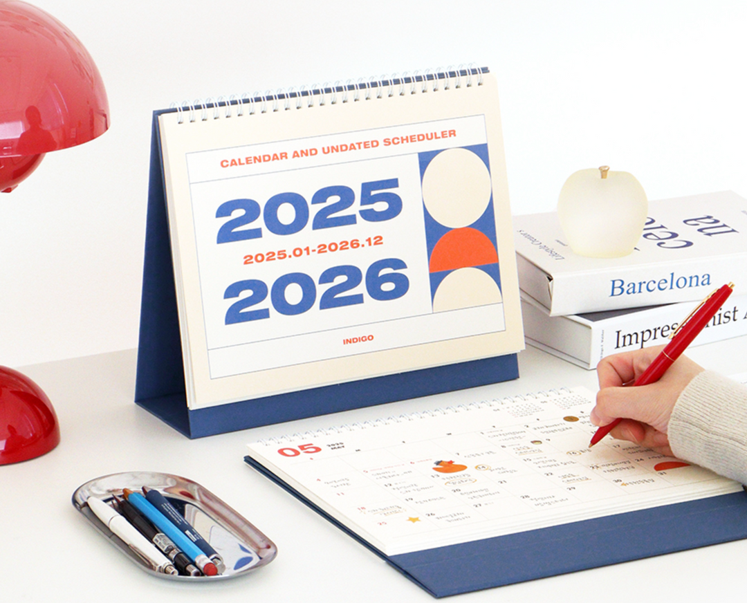2025-2026 Desk Calendar + Undated Scheduler – dubudumo