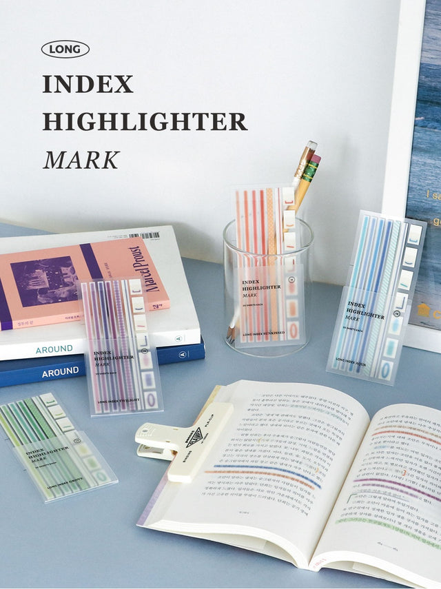 Index Long Highlighter Mark Sticky Notes [4types] – dubudumo