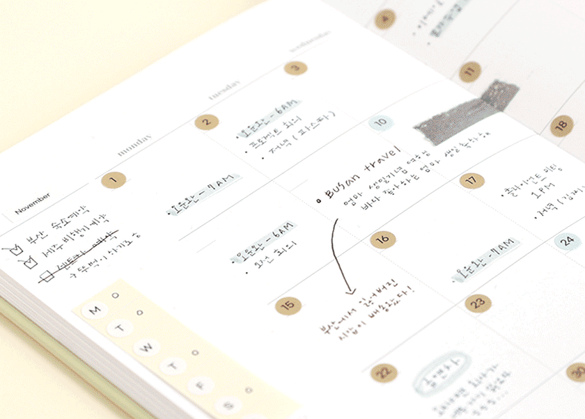 This & That Diary Date Day Number Sticker Set [2types] – dubudumo
