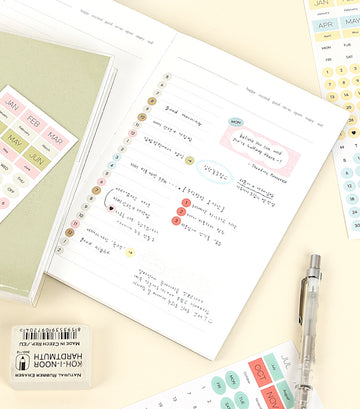 This & That Diary Date Day Number Sticker Set [2types] – dubudumo
