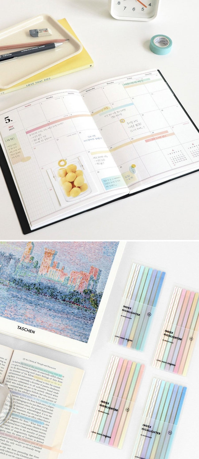 Index Long & Short Highlighter Sticky Notes SET [5types] | SET of 2typ ...