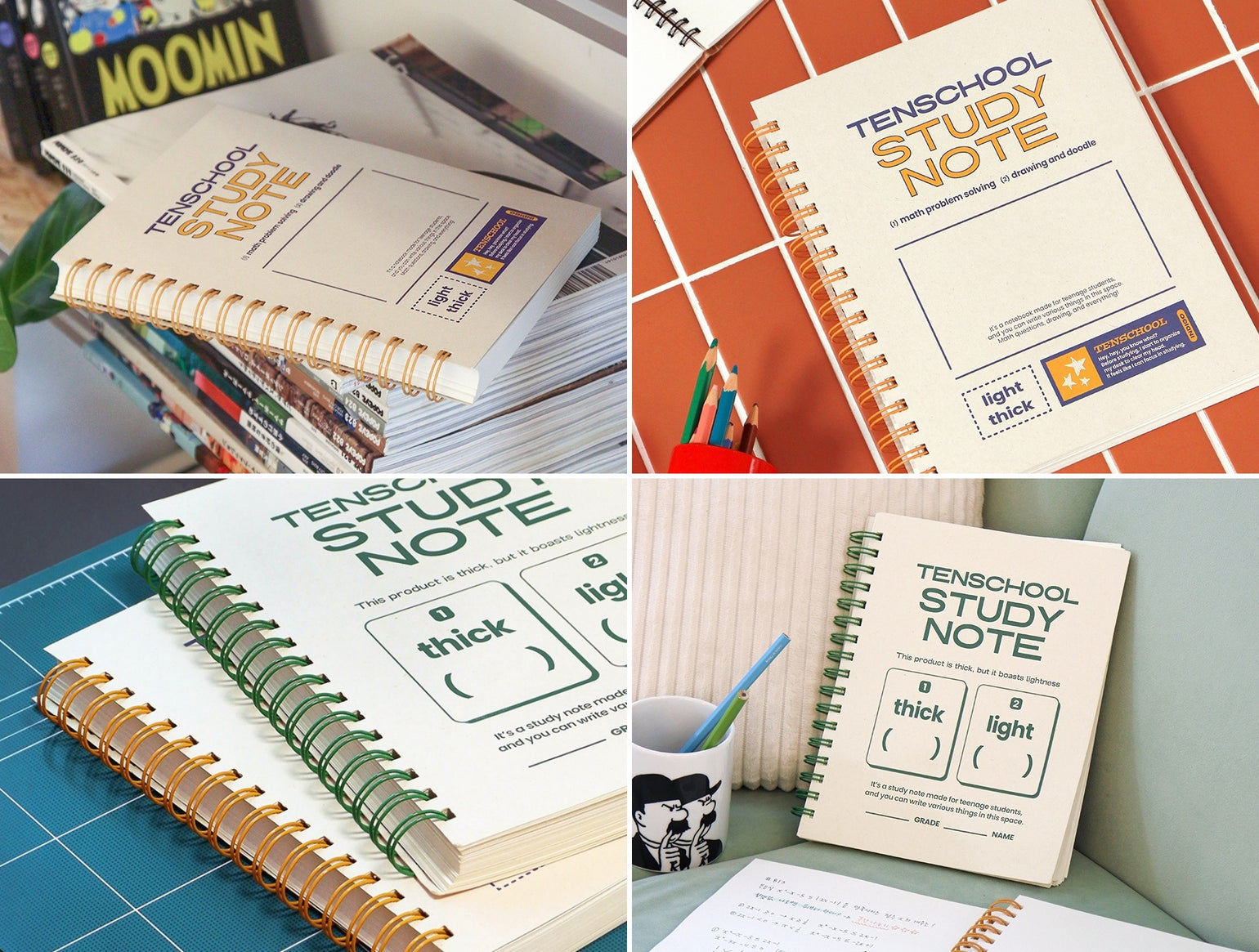 TENSCHOOL Light and Thick Exercise Notebook [2colors] | 150 sheets ...