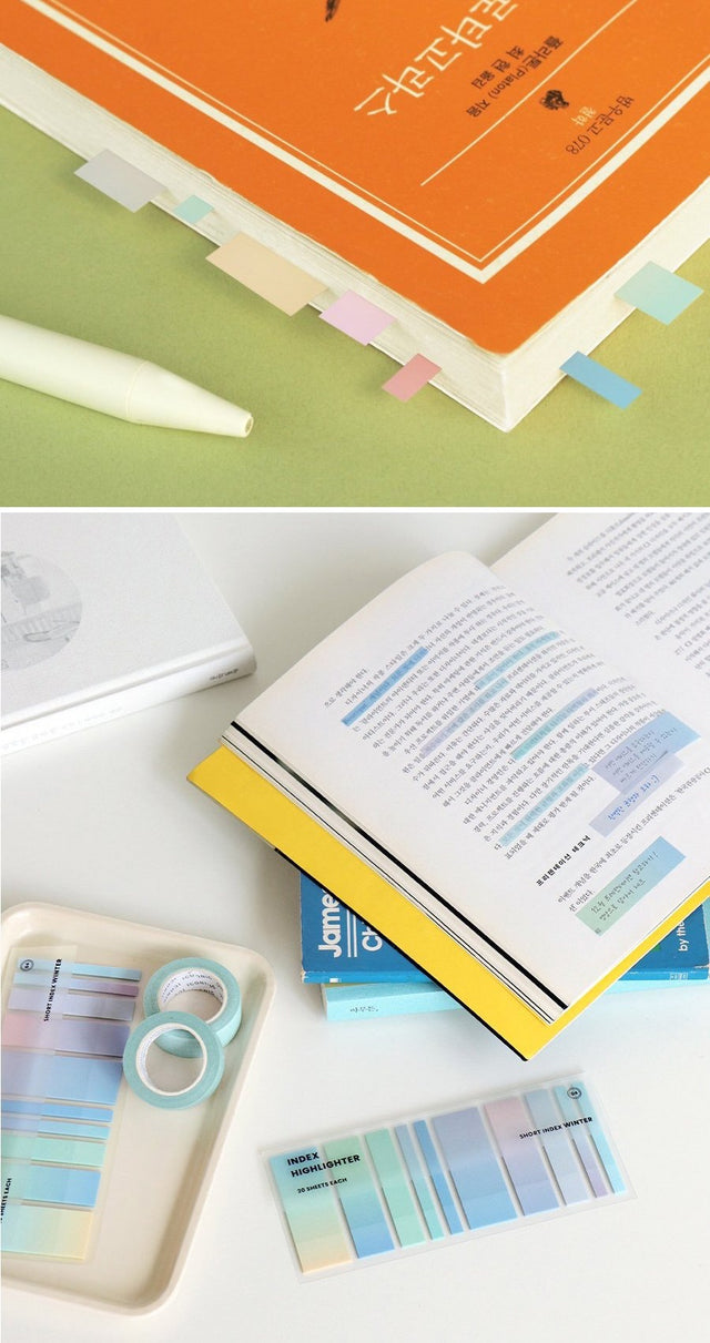 Index Long & Short Highlighter Sticky Notes SET [5types] | SET of 2typ ...
