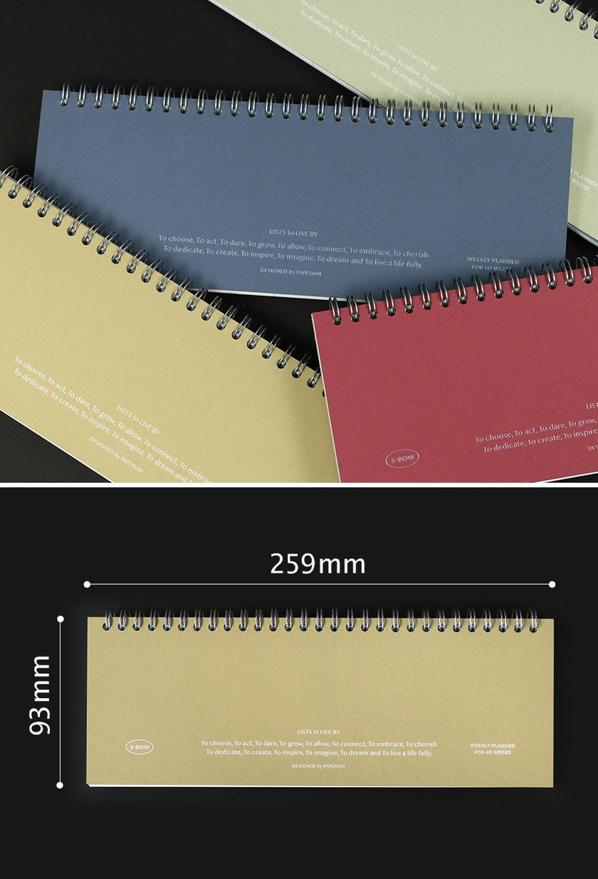 List to Live Buy _ 3 Row Weekly Planner [4types] – dubudumo