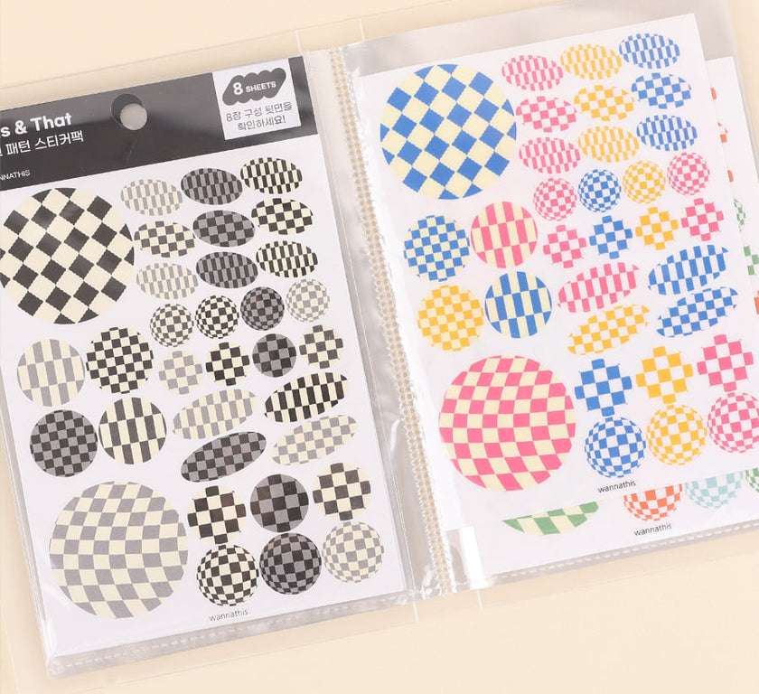 This & That Check Pattern Sticker Pack [2colors] | 8sheets – dubudumo