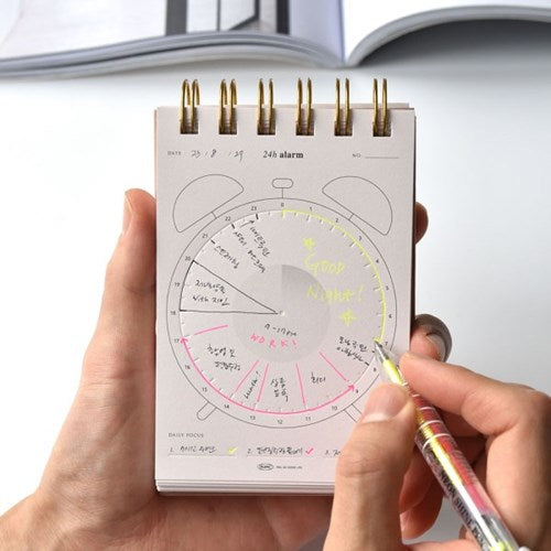 Press Time Daily Planner [8types] | 24hour Clock Template – dubudumo