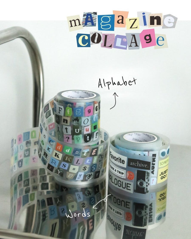 Magazine Collage Kiss Cut Tape [2types] | Alphabet – dubudumo